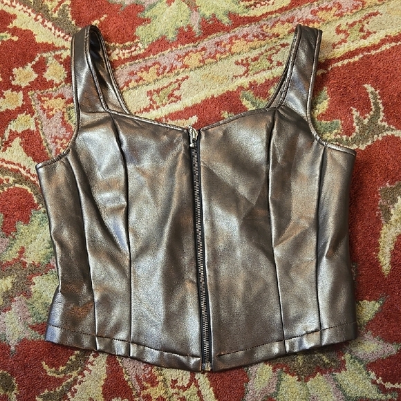Vintage | Tops | Vintage Selena Bronze Metalic Corset Top | Poshmark